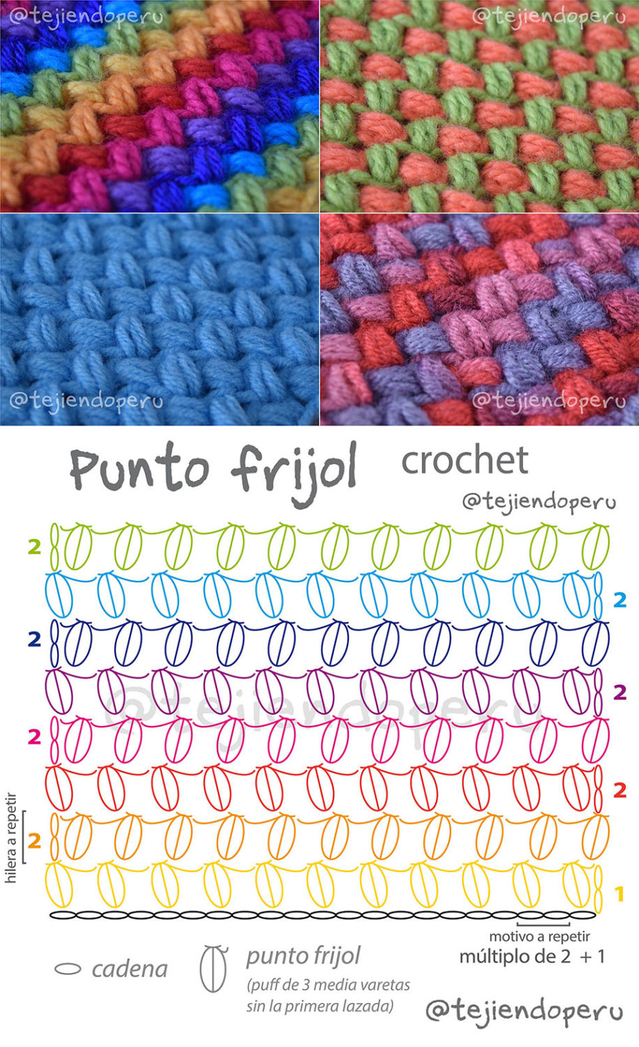 Learn Making Bean Stitch Crochet Easily | CrochetBeja