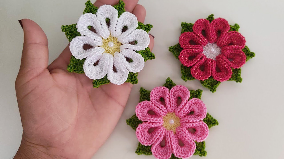 Easy Crochet 3d Flower You Will Love - CrochetBeja
