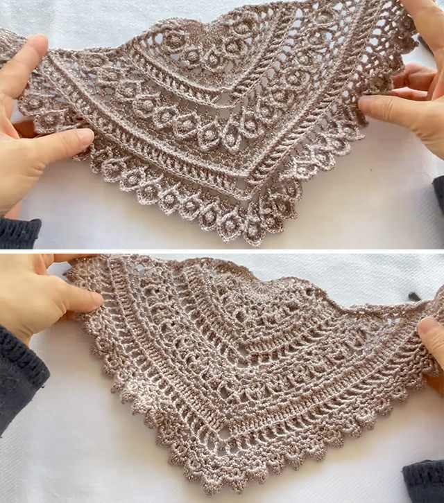 Crochet Lacy Shawl Easy To Make - CrochetBeja