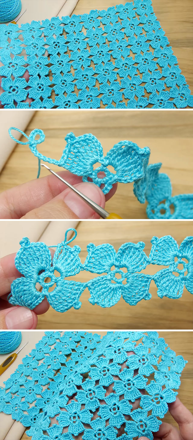 Crochet Openwork Flower Motif: A Delicate Dance of Thread and Design ...