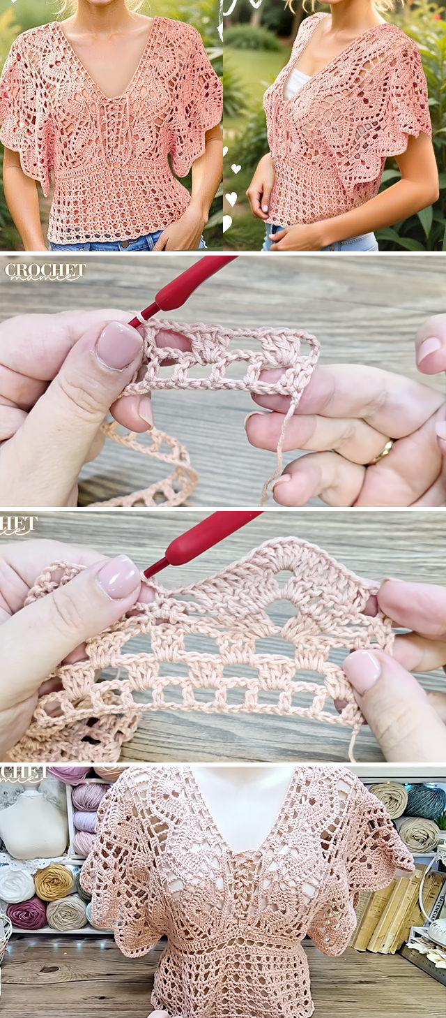Crochet Light Top for Summer Elegance - CrochetBeja